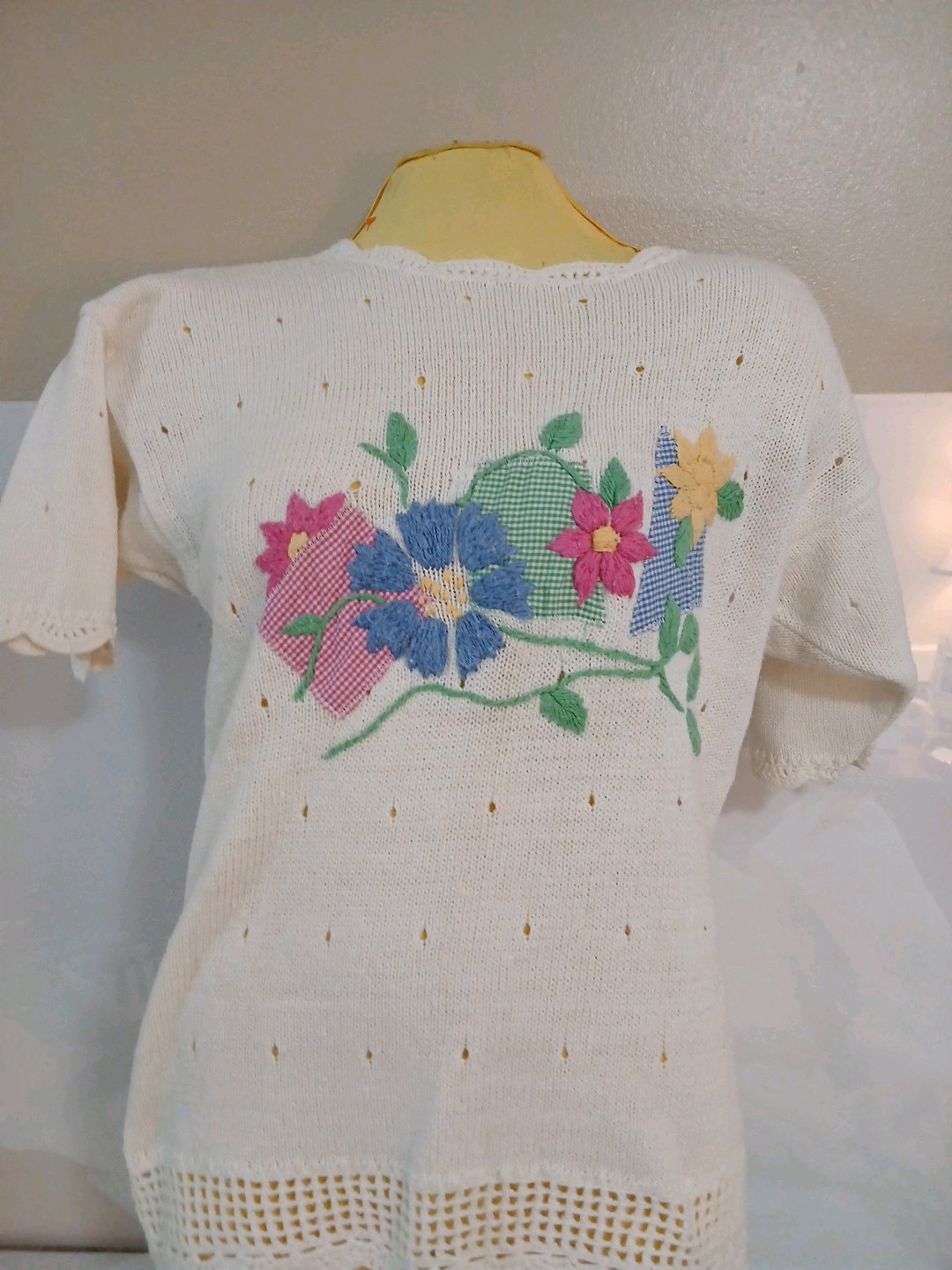 Koret Francisca Embroidered Sweater Vest Women Floral… - Gem