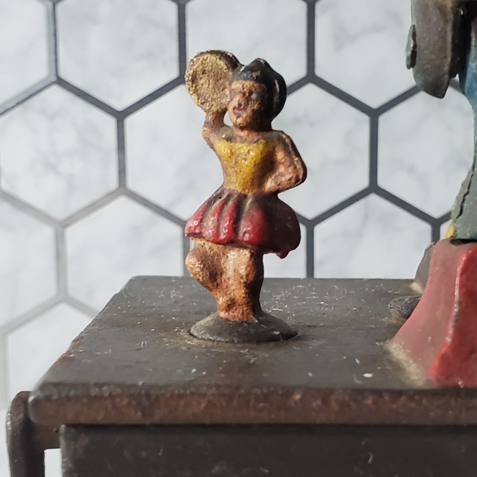 Vintage Cast Iron Mechanical Monkey Moving Figures Organ Bank Book of ...