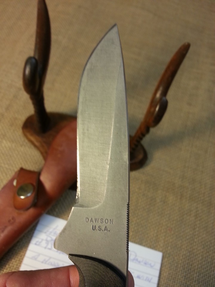 Barry Dawson Hand Crafted Hunter /Trapper Fixed Blade Knife with Hidden ...