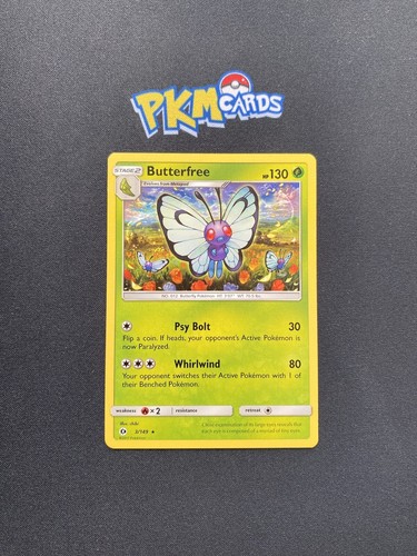 Pokémon TCG Butterfree Sun & Moon Base Set 3/149 Regular Rare LP. | eBay