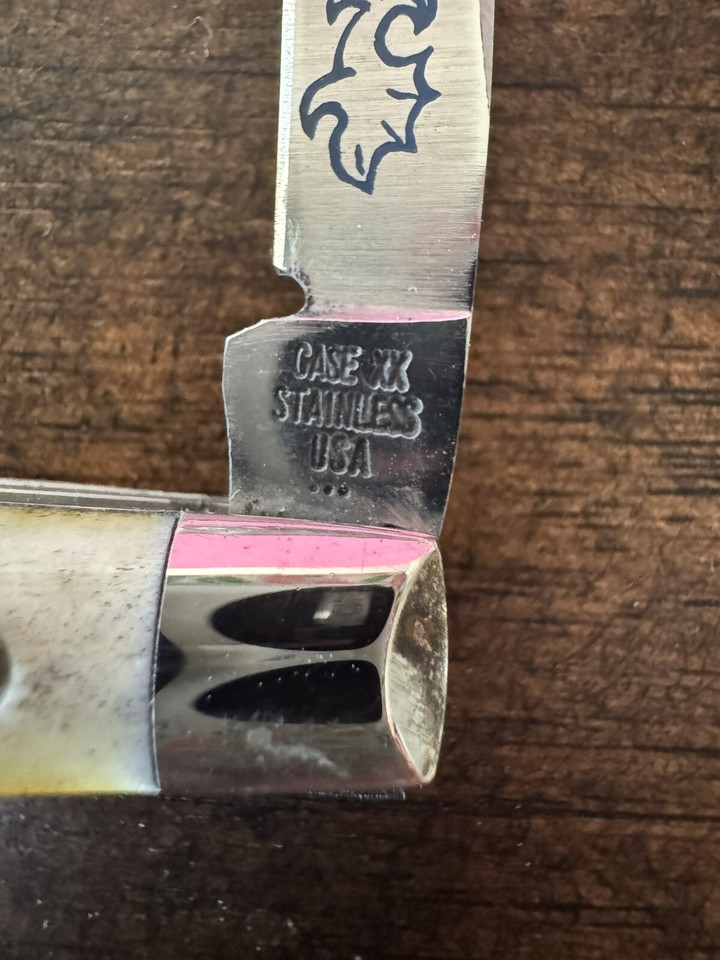 Case XX Stag Small Pen Pocket knife 1977 5233 SSP Blue Scroll | eBay