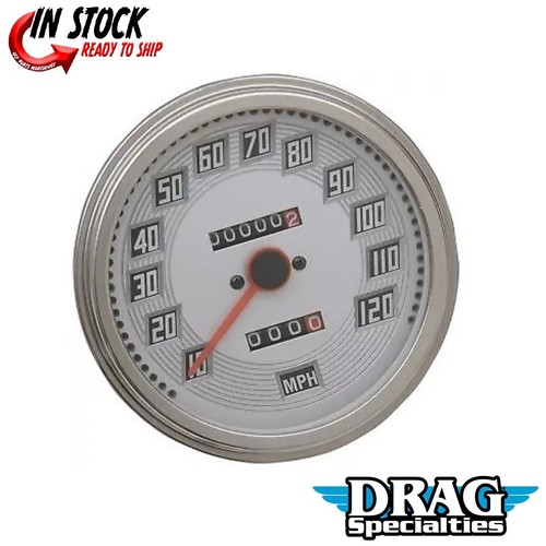Drag Specialties DS-243832 White Face FL-Style 2240:60 Speedometer | eBay