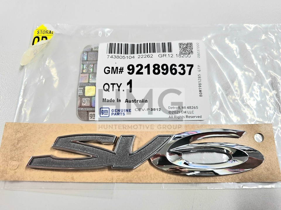 New genuine Holden Commodore VE VF SV6 Badge - 92189637 | eBay Australia