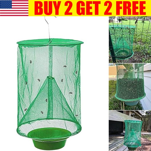 Reusable Ranch Fly Catcher Killer Cage Net Trap Insert Bug Pest Hanging ...