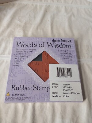 Dawn Houser Inkadinkado Words Of Wisdom 15 PCS Rubber Stamp Piece | eBay