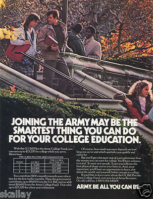 1986 Print Ad of Army Recruiting GI Bill & College Fund Be All You Can ...