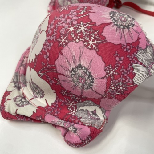 Body Victorias Secret 36D Lined Demi Bra Floral Pink White Underwire ...