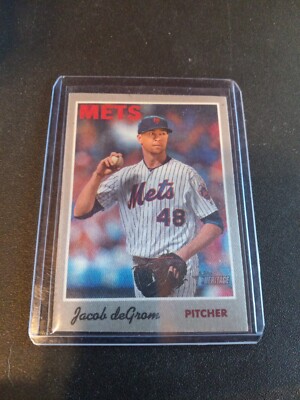 Jacob deGrom New York Mets 2019 Topps Heritage Cloth Sticker Card #11 ...