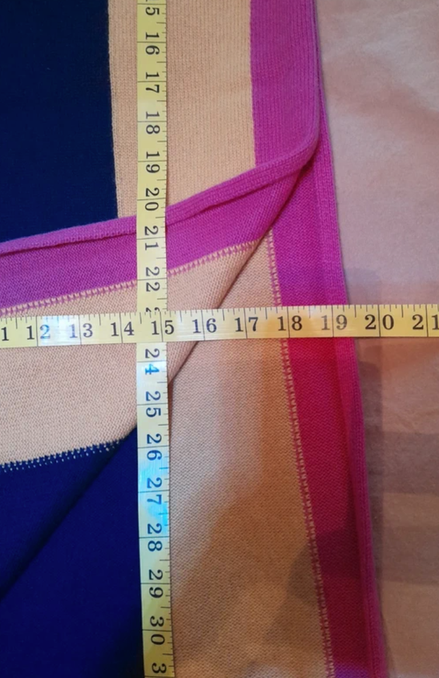 John Lewis, long 100% cashmere scarf, navy/mustard/pink. | eBay UK