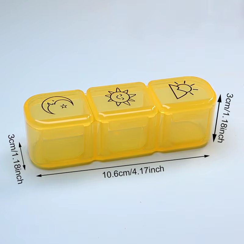 Weekly 21/3 Compartment Pill Organizer Box Portable Black Plastic ...