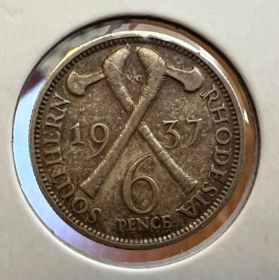 1937 RHODESIA SILVER SIXPENCE SCARCE COIN | eBay