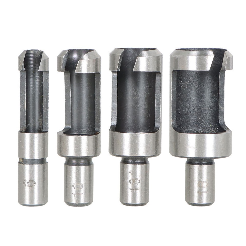 8 Pack Carbon Steel Wood Plug Hole Cutter Dowel Maker Shank Drill Bit ...
