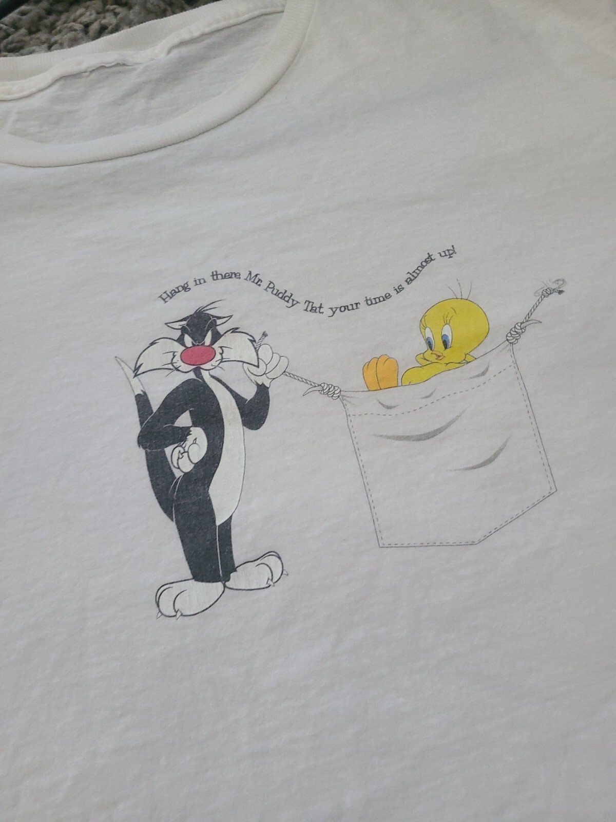 Vintage Sylvester & Tweety T-Shirt, "Hang in there Mr. Puddy Tat..." | eBay