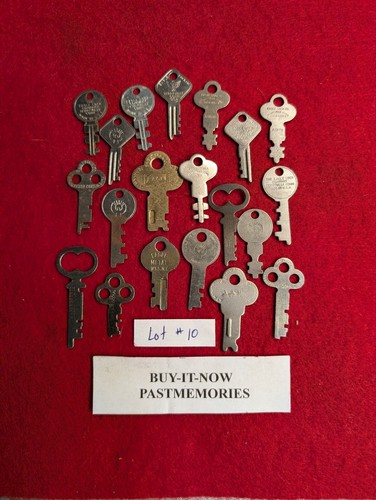 20 VINTAGE "EAGLE" FLAT STEEL LEVER KEYS, ANTIQUE LOCKS & KEY LOT #10 ...