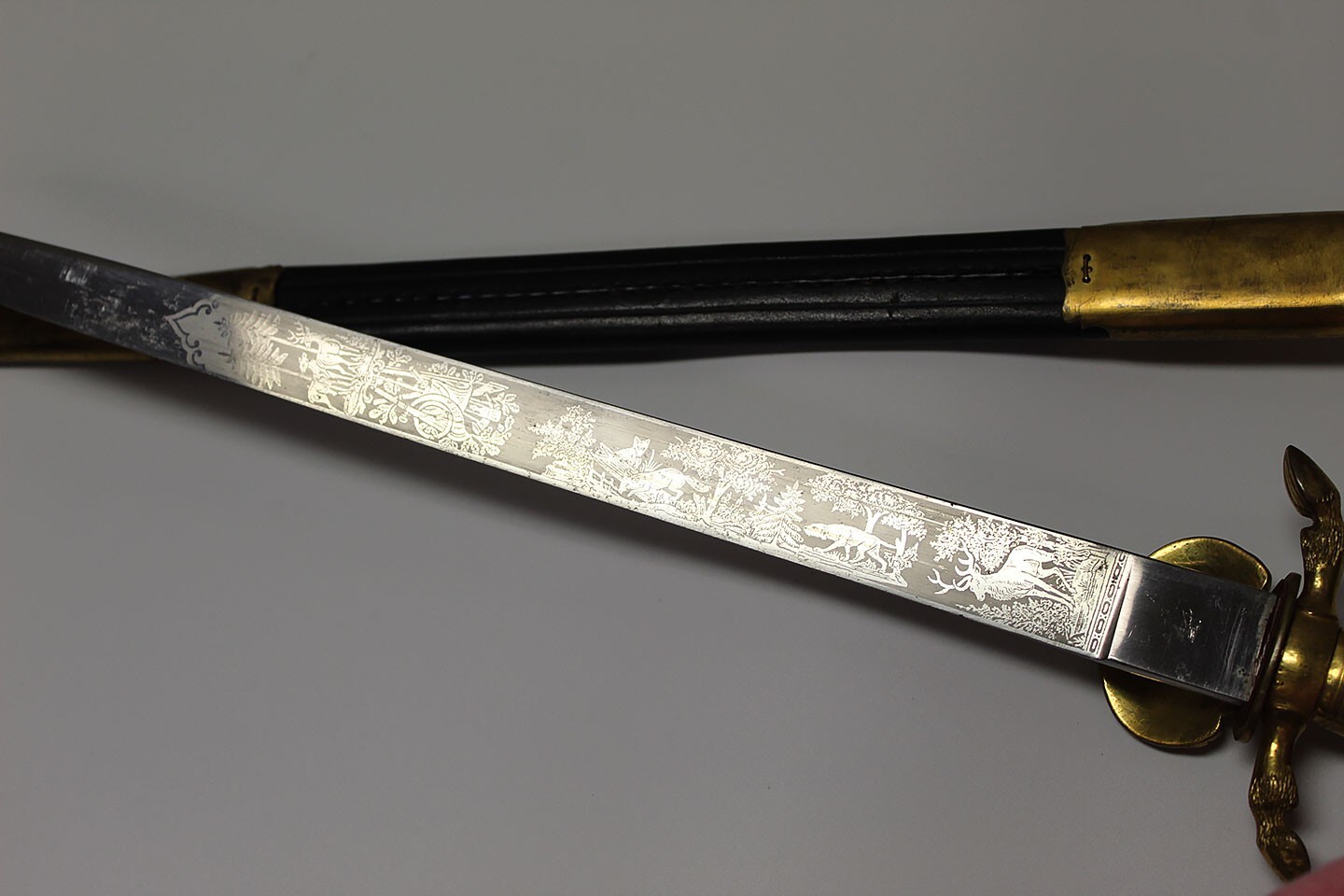 Imperial German Deluxe Hunting Cutlass Double-sided Etching . D747 | eBay