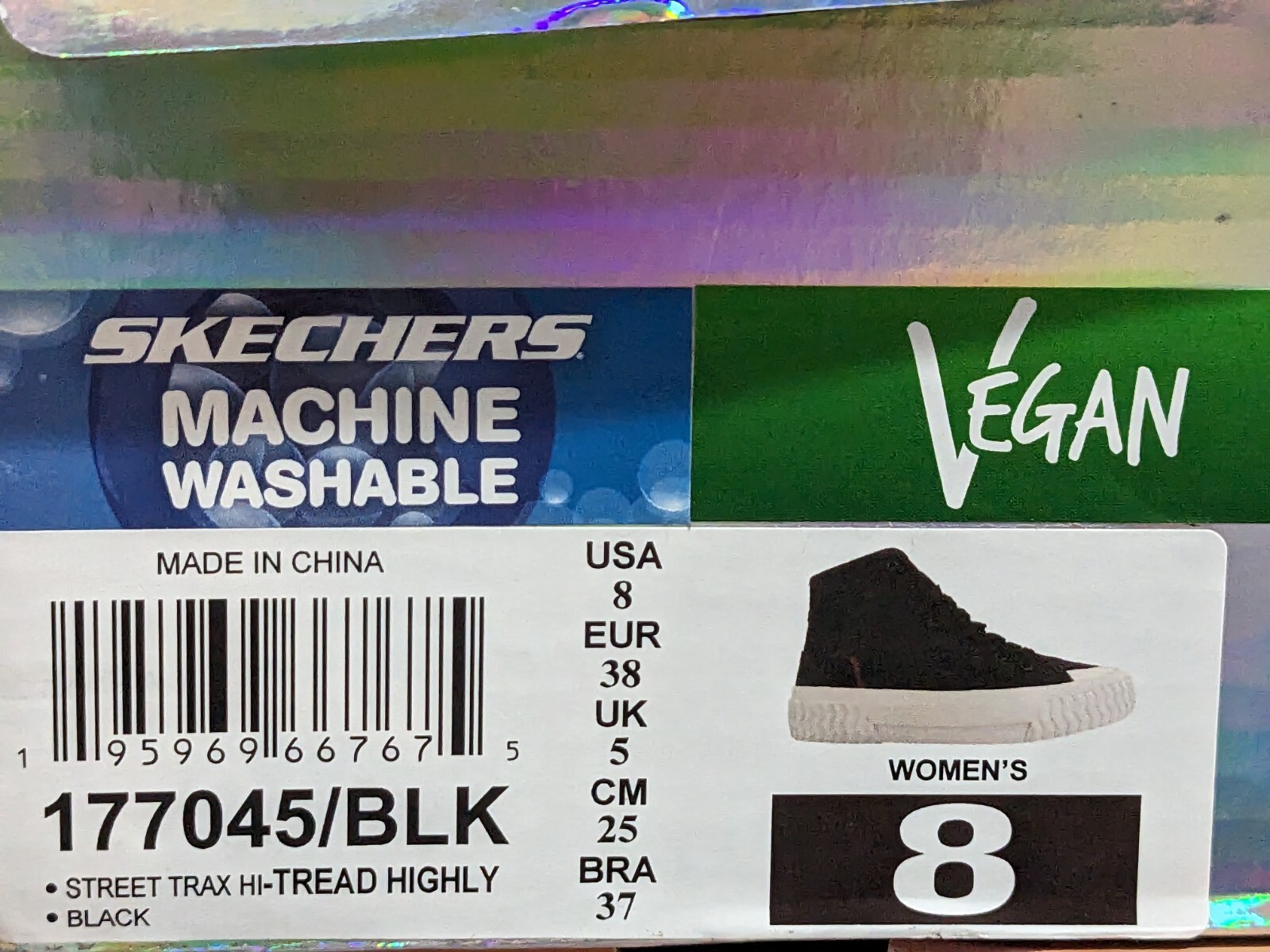 Skechers Street Trax Hi Tread Highly Black/Wht Women's High Top ...