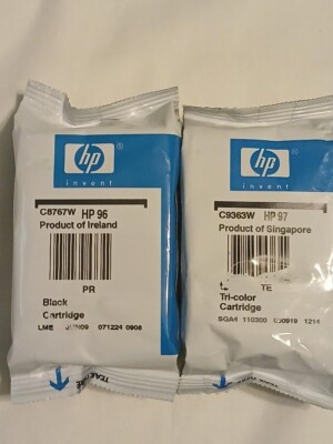 2 Pack New Sealed Genuine HP 96 97 Black & Color Inks OEM C9363W C8767W ...