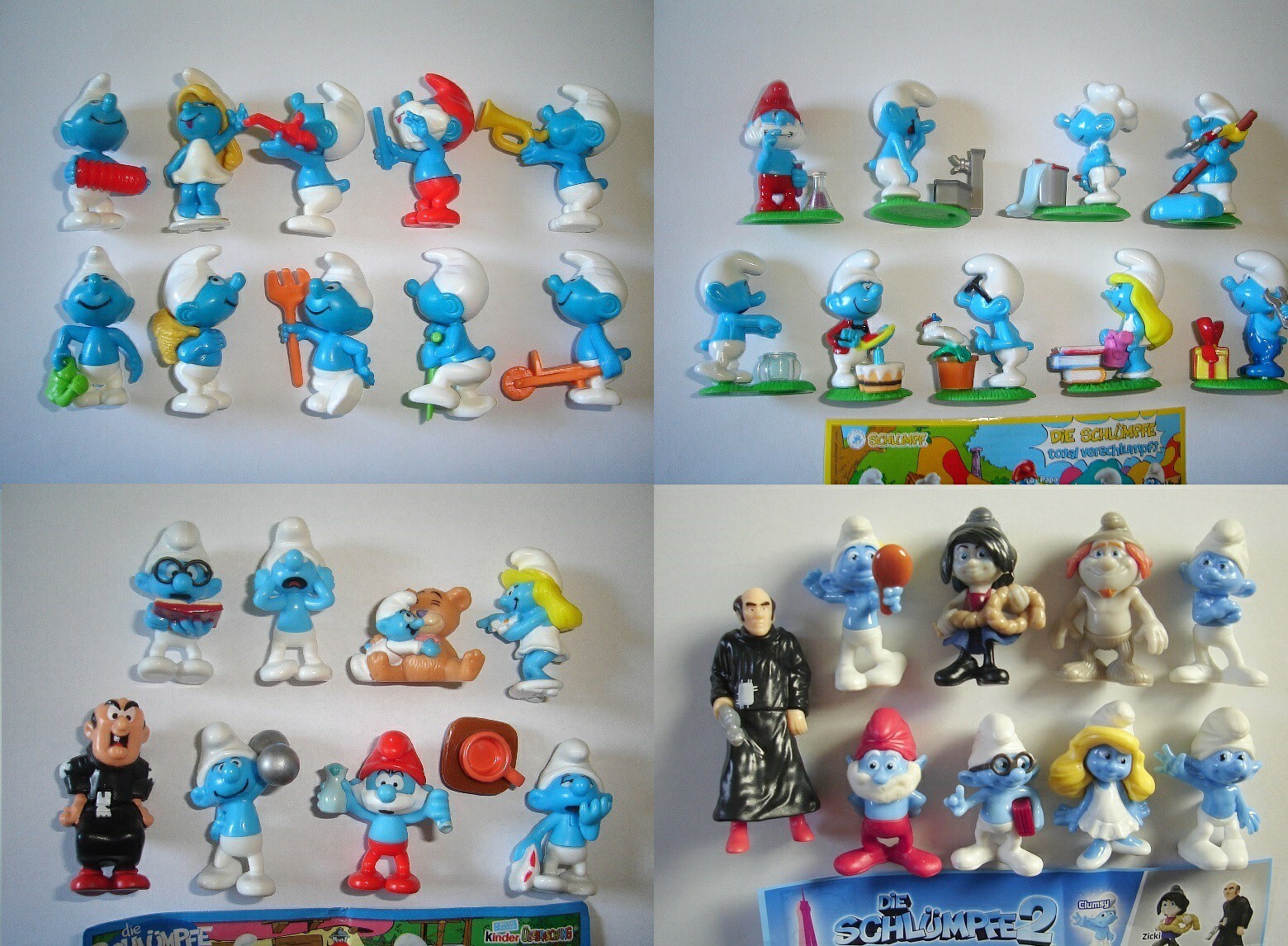 THE SMURFS COLLECTION - ALL 4 KINDER SURPRISE FIGURES SETS PEYO ...