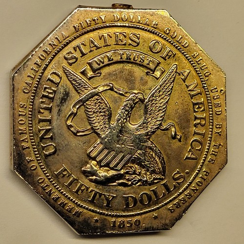 Octagonal 1850 United States Gold Plated 50 Dollar Token Slug | eBay