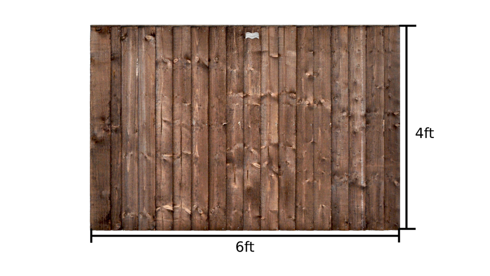 4ft High x 6ft Wide Vertical Lap Feather Edge Timber Garden Fence Panel ...