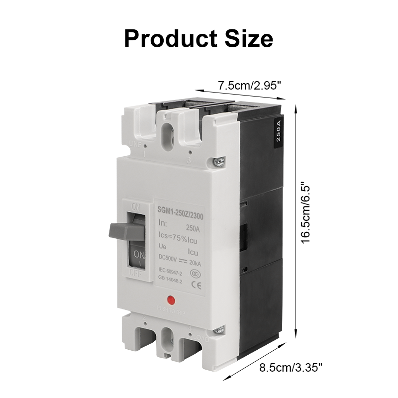 DC Main Circuit Breaker Battery Disconnect Switch 250Amp 500V Double ...