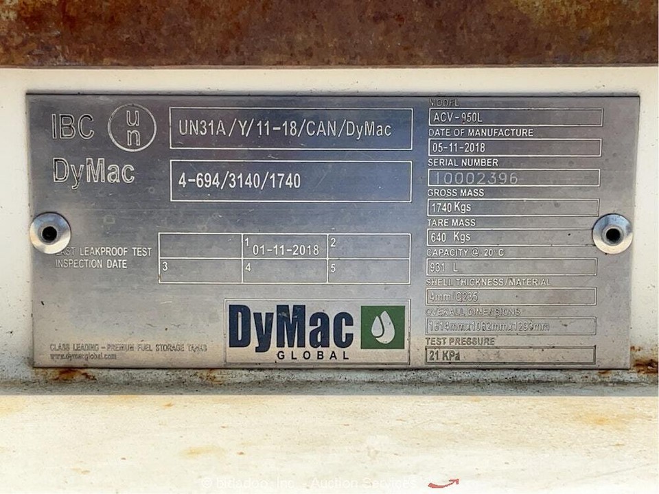 2018 DyMac Global ACV-950L 242 Gallon Portable Fuel Tank Double Wall ...