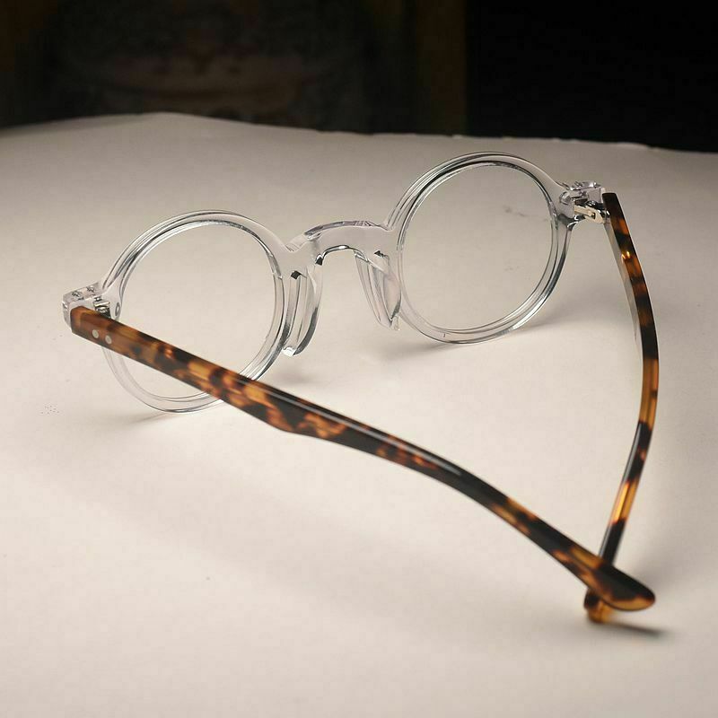 Vintage round clear eyeglasses mens crystal round glasses frame ...