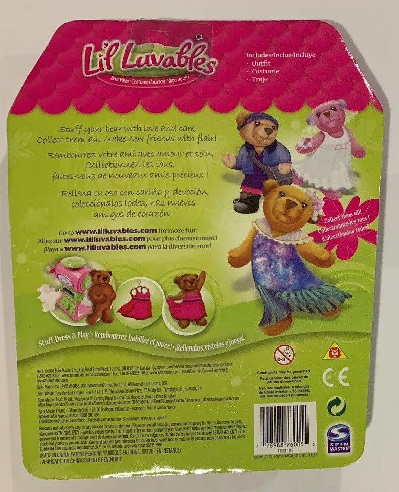 Lil Luvables Fluffy Factory Bear Wear Costume Fantasy Fun Dress Up ...