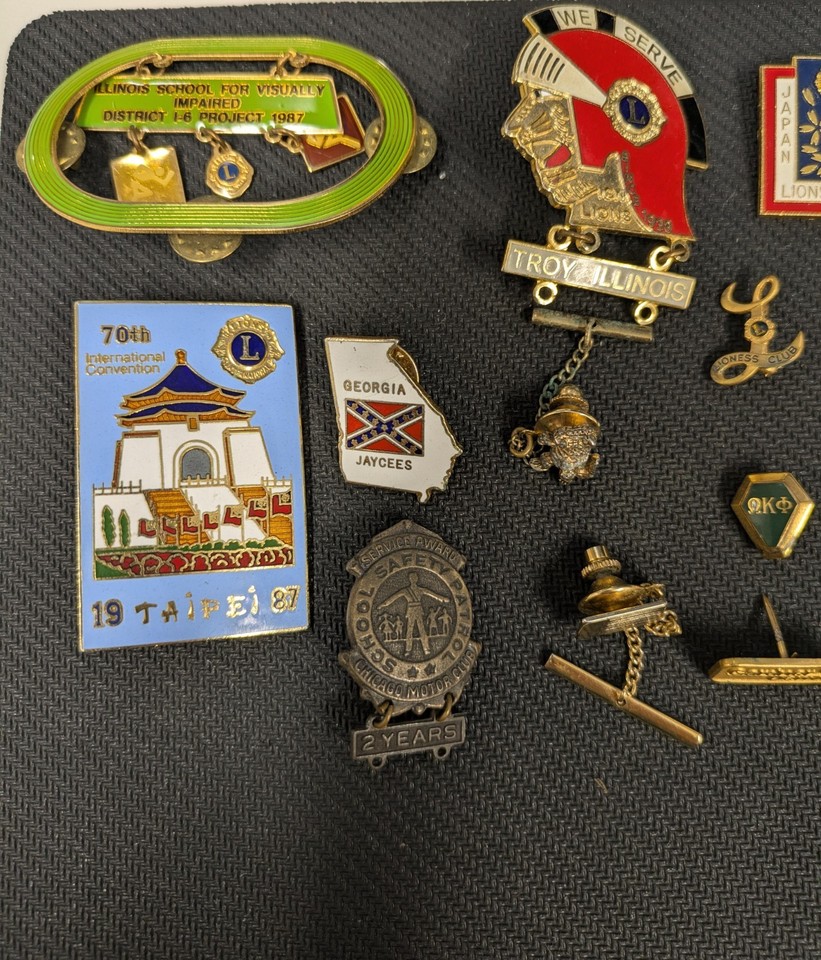 Pins Vintage Collection Illinois Georgia Lions Club Japan Jaycees ...