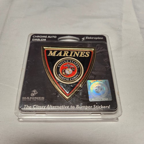 U.S. Marine Corps Seal - USMC 3” x 3” Shield Chrome Metal Auto Emblem ...