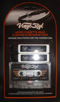 Audio Cassette Tape Player Head Cleaner & Demagnetizer, Cleaning Fluid ...