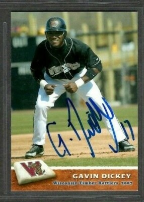 2007 Grandstand Wisconsin Timber Rattlers #17 Gavin Dickey Signed ...