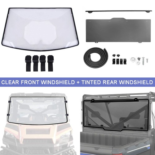 UTV Front Windshield + Tint Rear Window For Polaris Ranger XP 570 900 ...