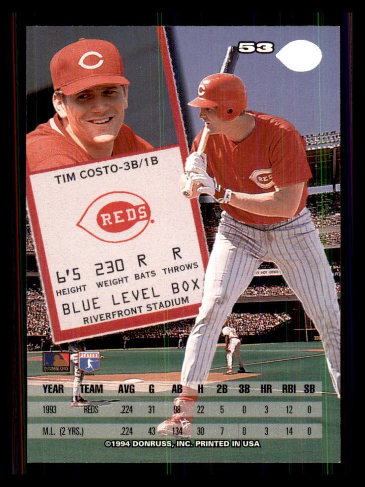 1994 BASEBALL 1994 Leaf Tim Costo Cincinnati Reds #53 1 | eBay
