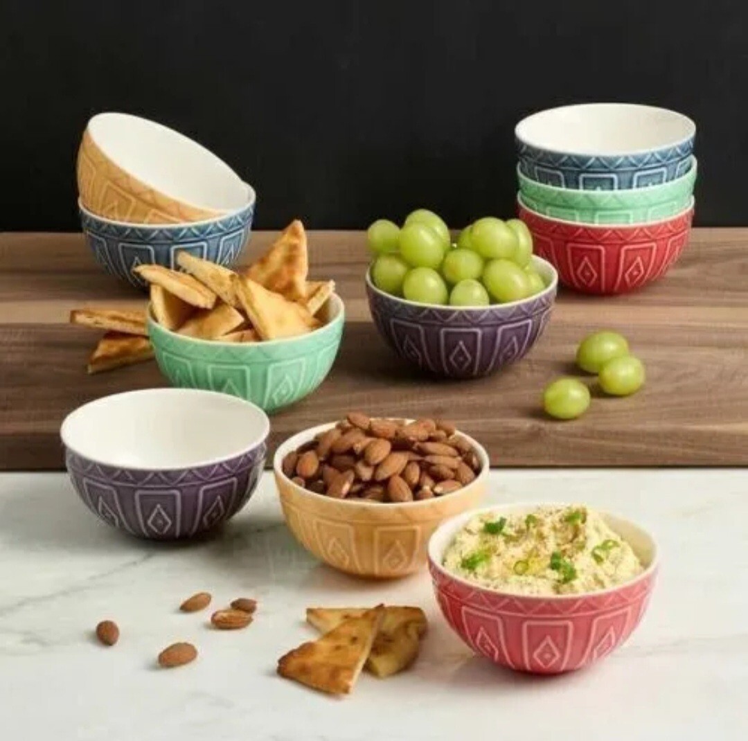 Trudeau Bowls 10 Piece Set Multicolor - Soup/Salad Porcelain Bowls ...