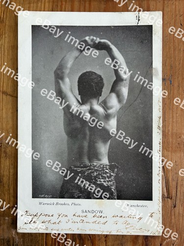 Postcard Sandow wrestler strong man body builder Warwick Brookes | eBay