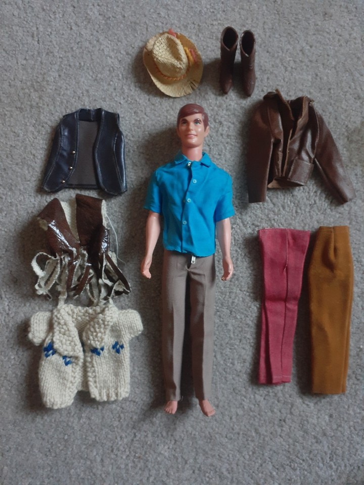 Vintage 1968 Bendable KEN Doll Mattel with rare vintage outfits | eBay