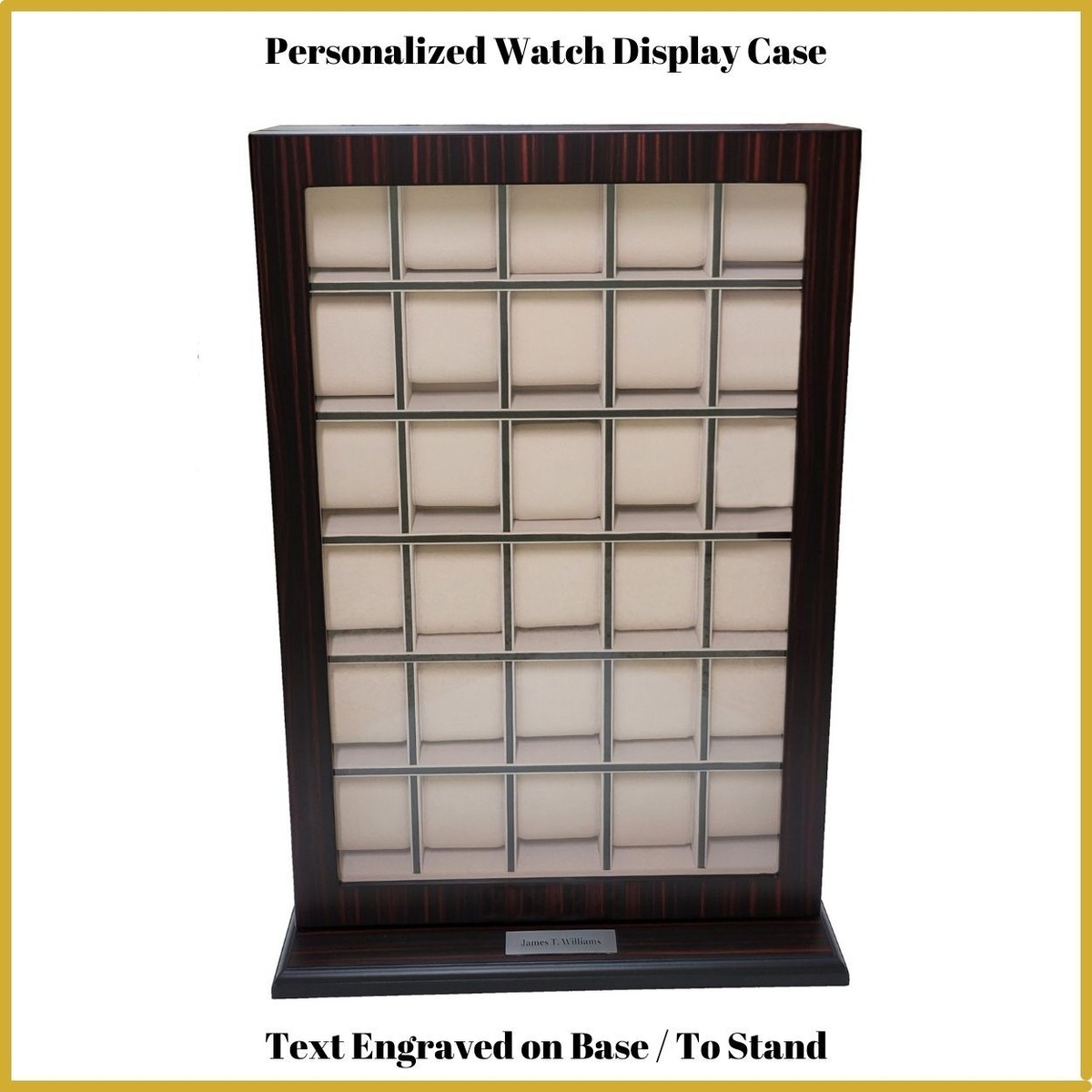 Wall Mounted Watch Case TimelyBuys 12 Piece Black Ebony Wood Watch