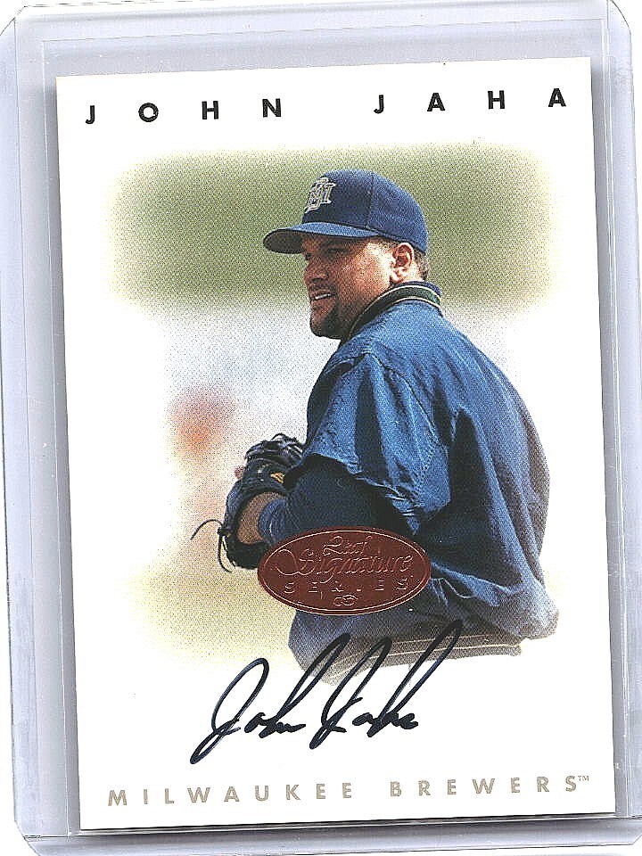 John Jaha 1996 Leaf Signature Series Bronze On Card Autograph Auto FAST ...