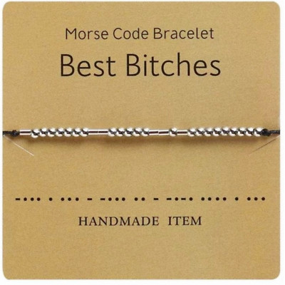 Funny Morse Code Friendship Bracelet, Adult Best Bitches BFF Snarky Attitude | eBay