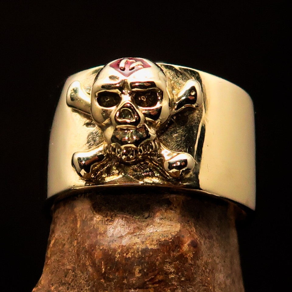 MENS PIRATE RING, SKULL BIKER RING, 1% ONE PERCENTER JOLLY ROGER RING ...