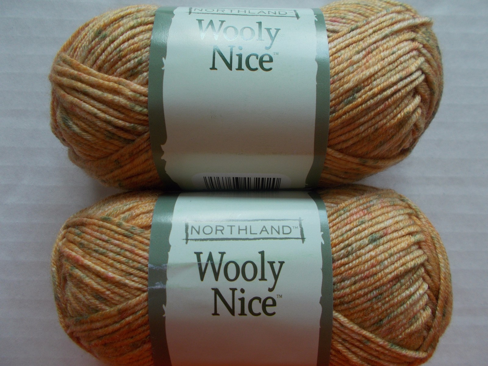 Northland Wooly Nice wool blend yarn, Spicy Speck, lot of 2 (98 yds ea ...