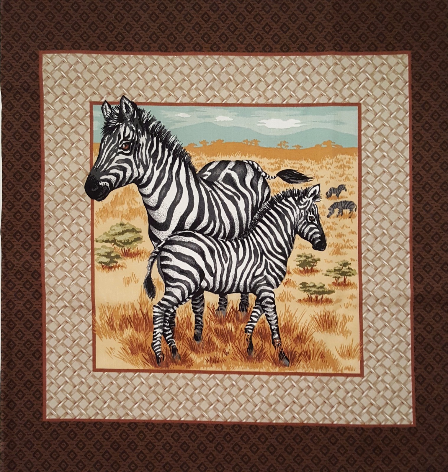 Cranston Village -Zebra Pair African Safari Animals Fabric Panel 17 ...