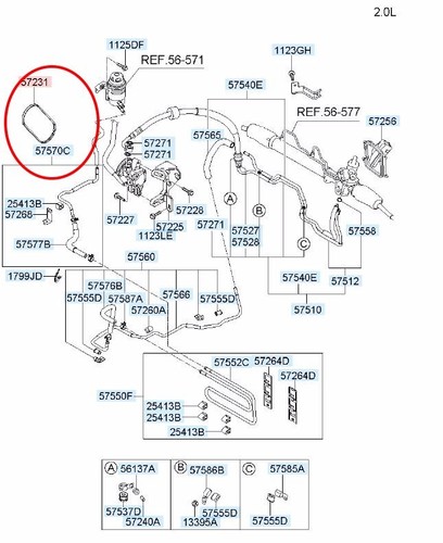 Genuine Parts Power Steering Belt 571702D101 For Hyundai Tucson 2005 ...