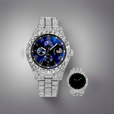 diamond watch blue face | Ice Out | eBay
