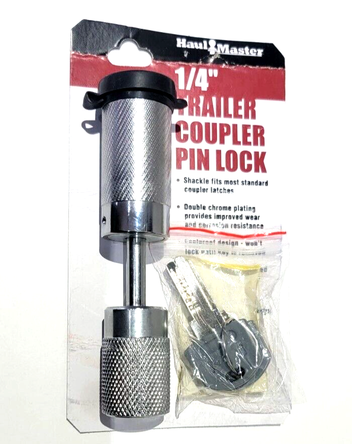 Haul Master 1/4" Trailer Coupler Pin Lock. With Two Keys. Open box.new ...