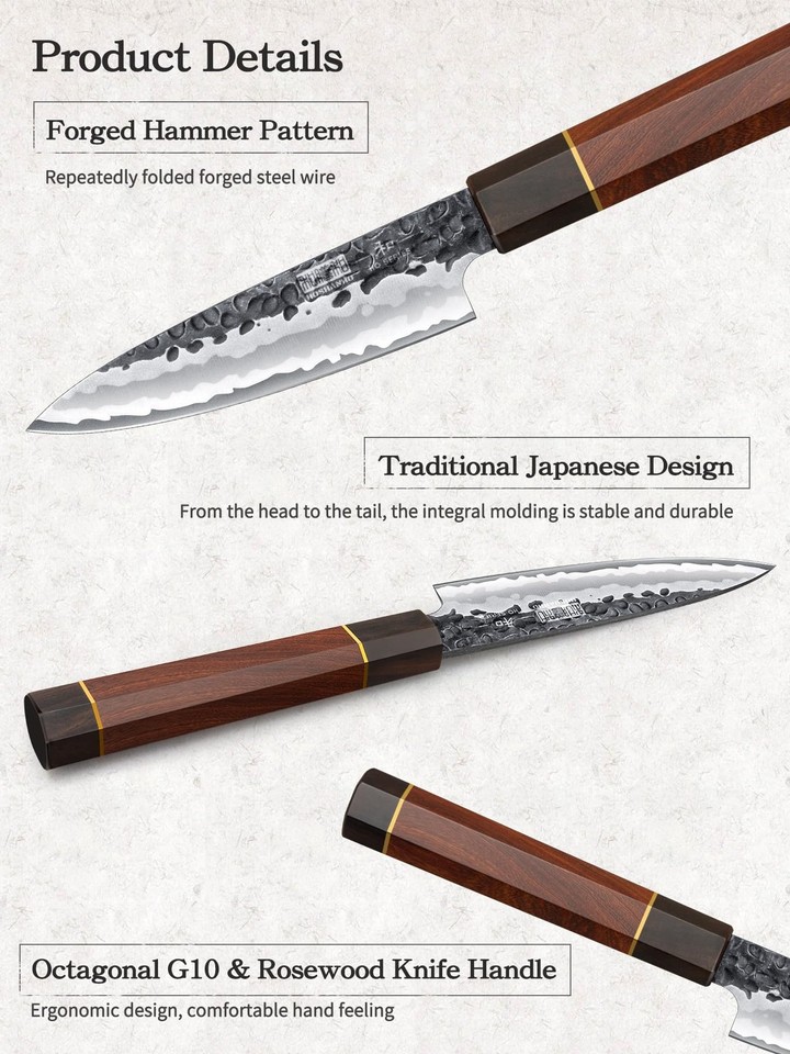 Paring Knife 3.75 Inch Peeling knife Razor Sharp Japanese High Carbon ...