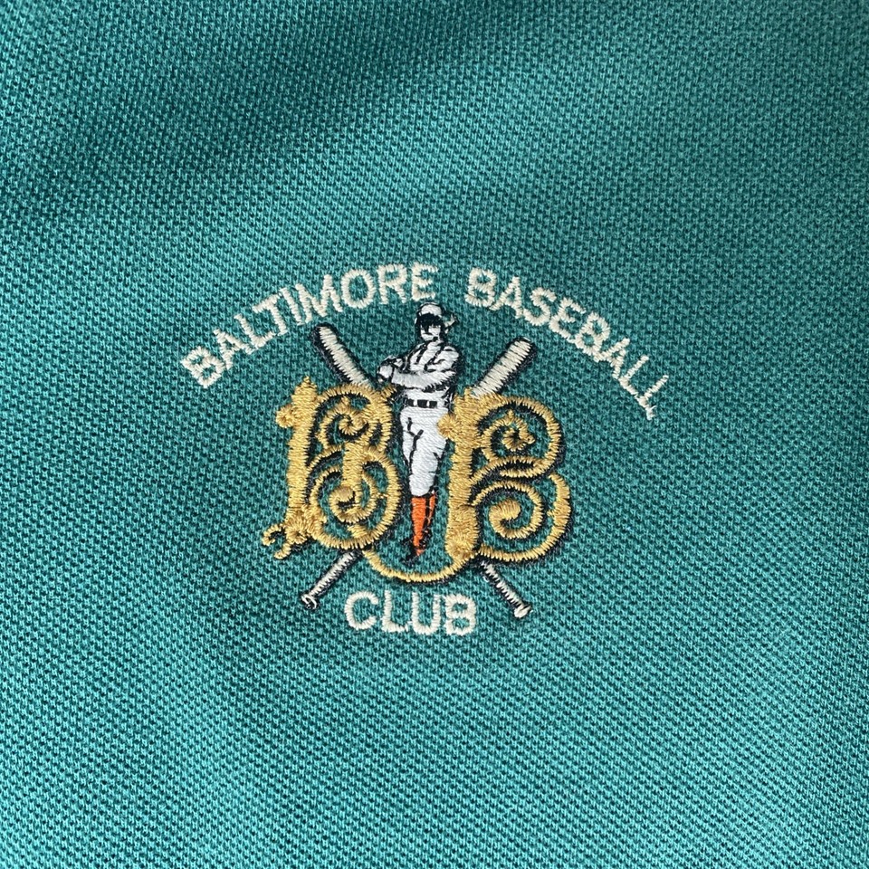 Vintage Baltimore Orioles Green Polo Shirt Large Baltimore Baseball ...
