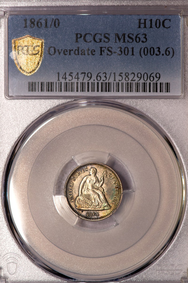 1861/0 H10C Overdate FS-301 Liberty Seated Half Dime PCGS MS63 | eBay