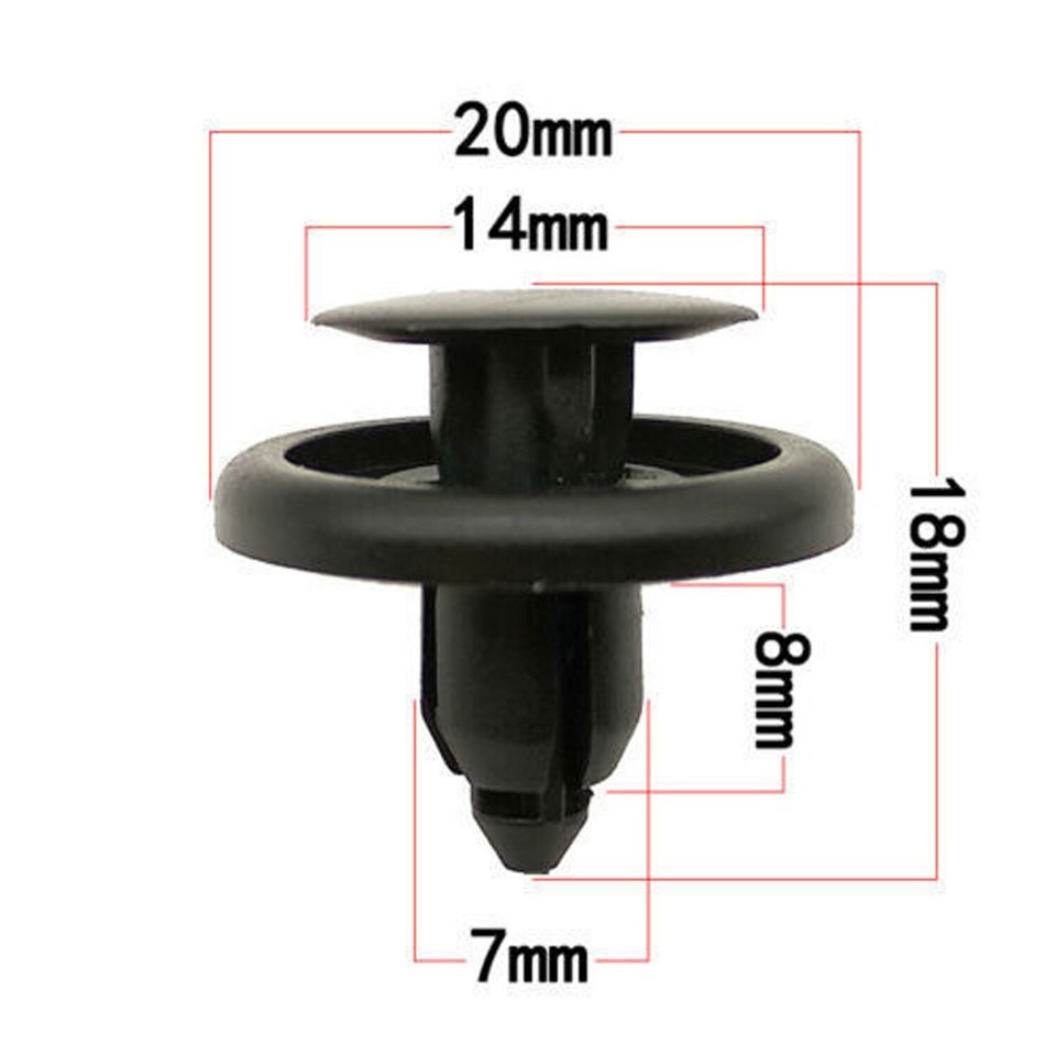 100pcs Bumper Clips FENDER TRIM Car Push Pin Rivet Fastener Retainer 9 ...